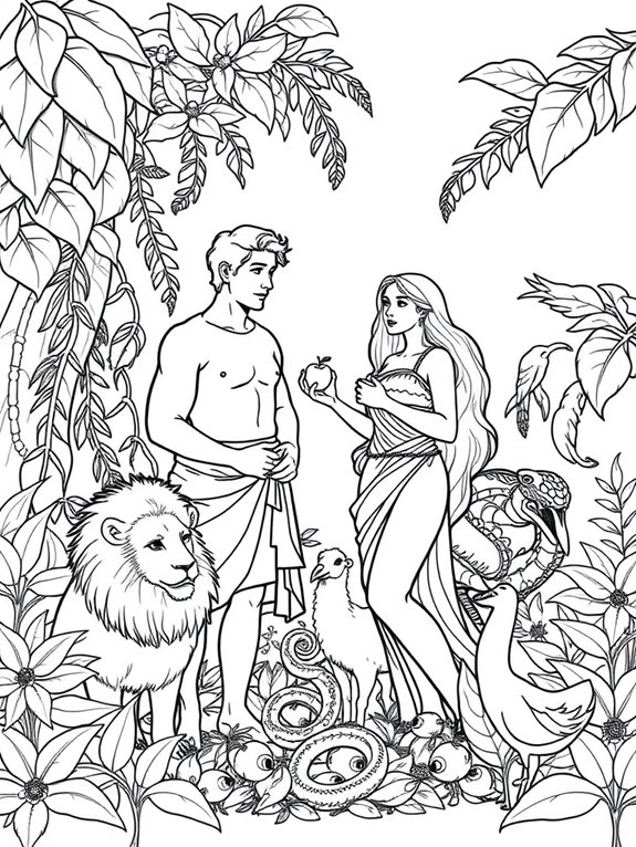 Adam And Eve Coloring Pages Free Printables Adam And Eve Coloring Pages Free Printables
