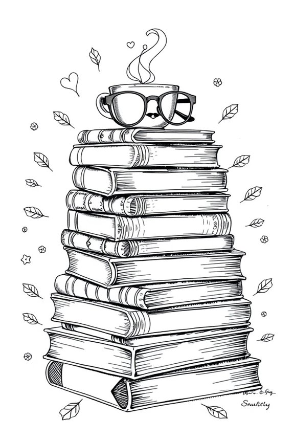 12 Inspiring Stack of Books Drawing Ideas to Spark Your Creativity ...